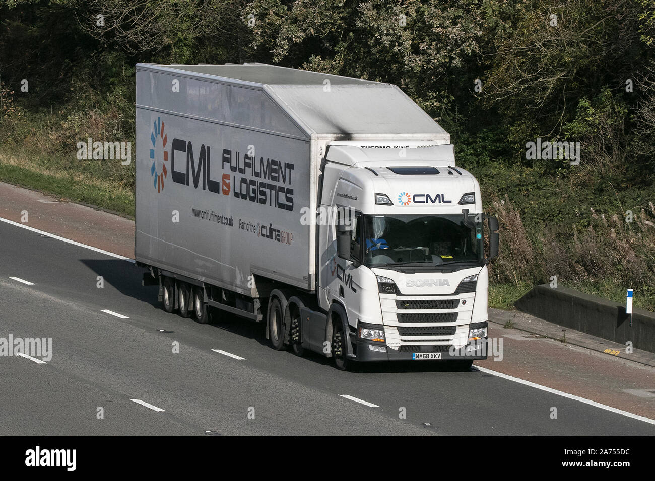 CML fulfilment logistics articulated Scania truck Stock Photo - Alamy