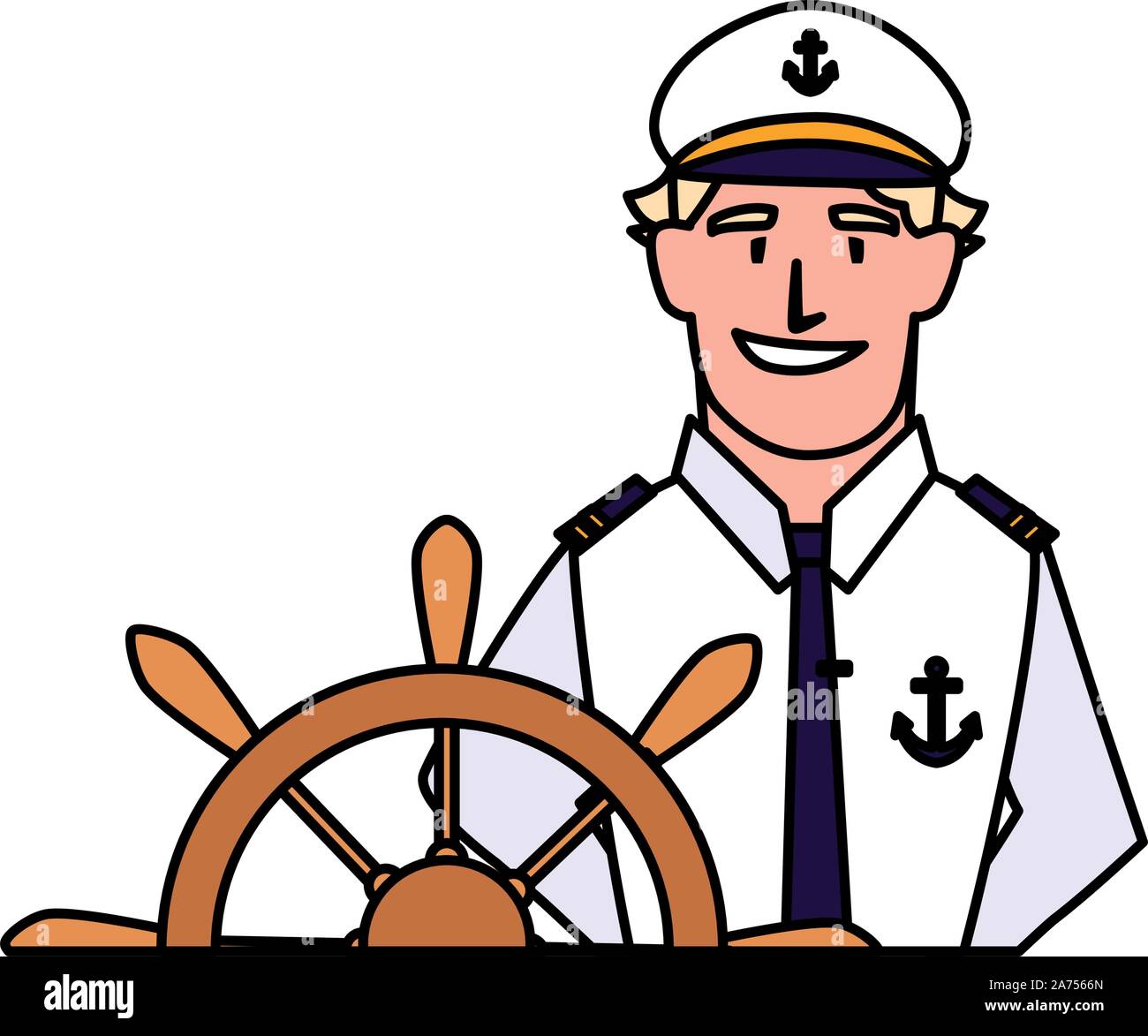 captain person design, Worker professional working occupation job ...