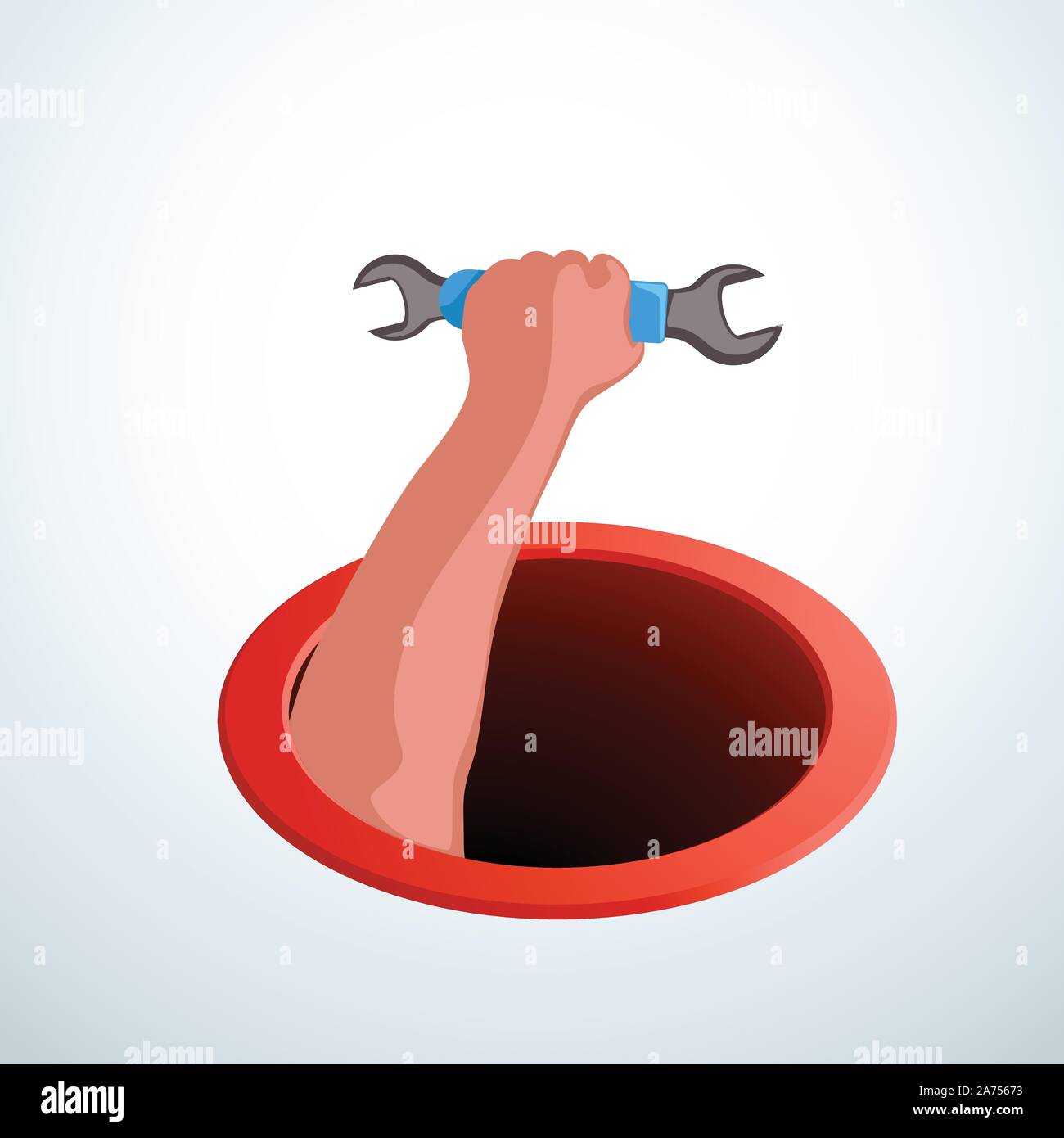 Isolated hand holding gear Stock Vector Images - Alamy