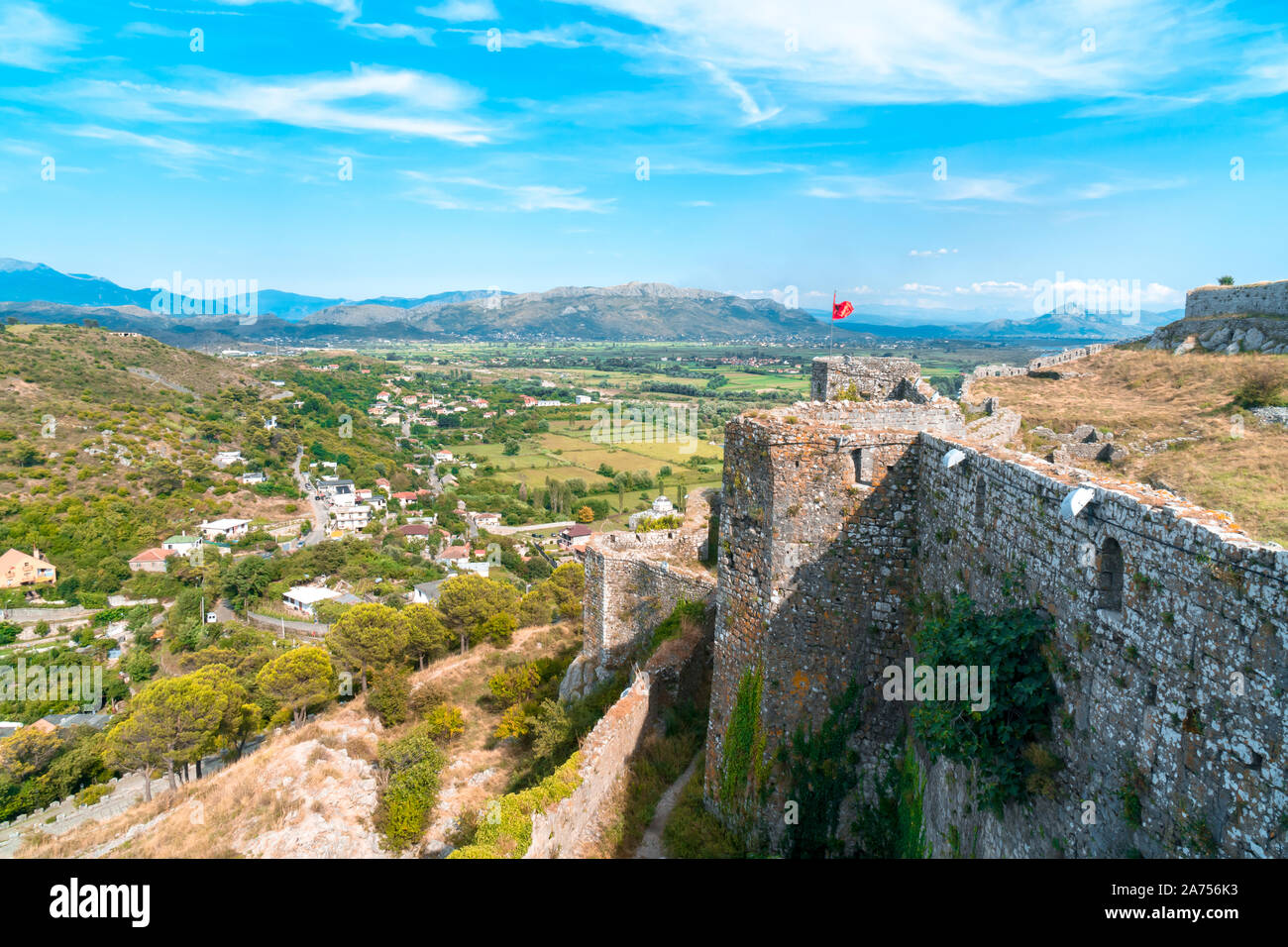 Historical ruins of Rozafa Castle fortress in Shkoder, Albania Stock ...