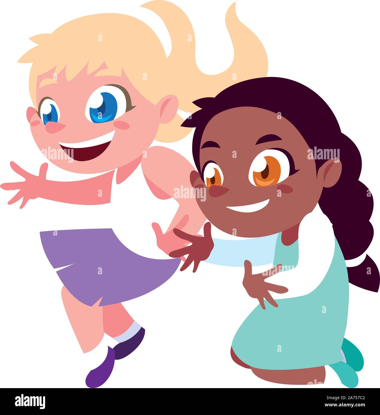 Girls cartoons design, Kid childhood little people lifestyle and person ...