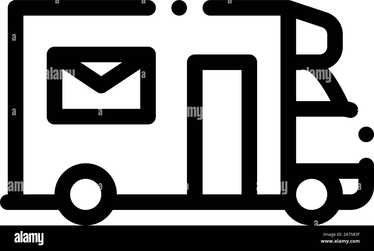 Mail Truck Postal Transportation Company Icon Vector Illustration Stock ...