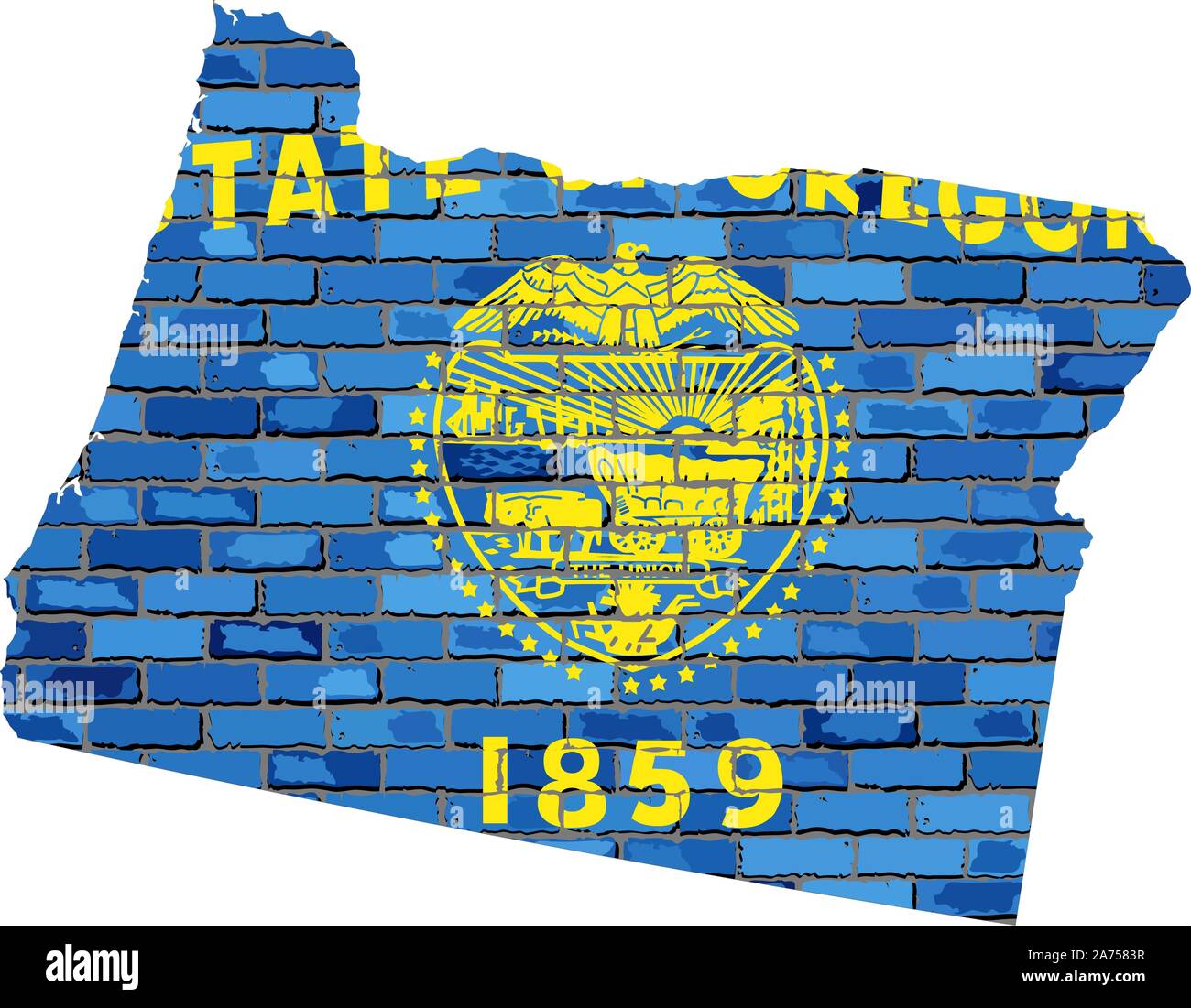 Spray oregon map Stock Vector Images - Alamy