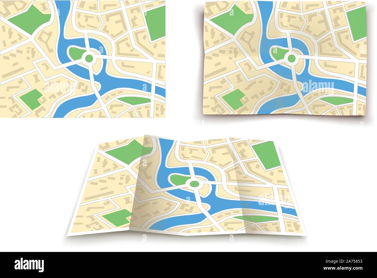 paper maps set Stock Vector Image & Art - Alamy