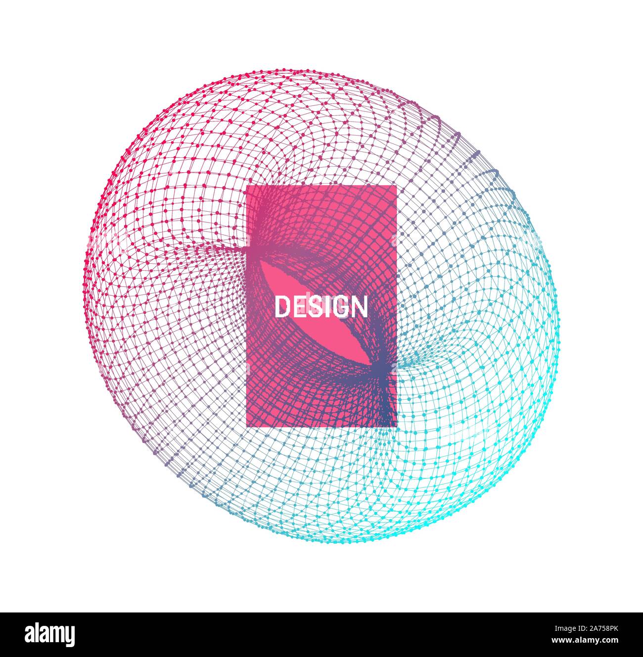 Torus Object With Lines And Dots Wireframe Illustration Abstract 3d