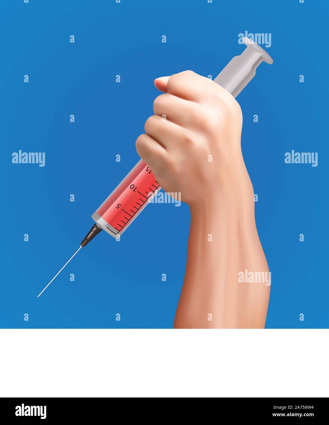Nurse syringe in hand Stock Vector Images - Alamy