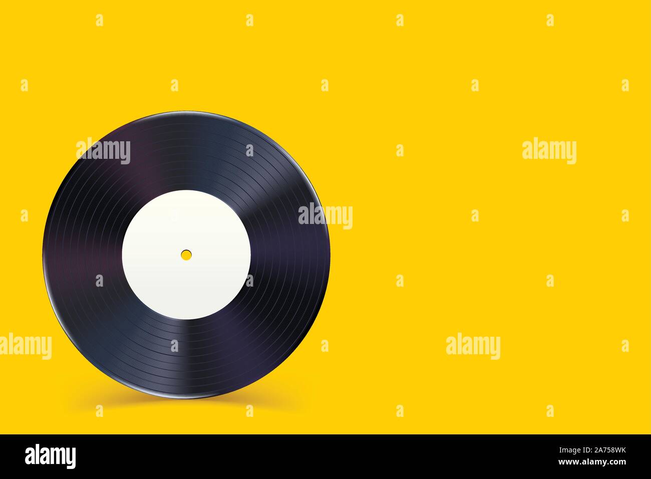 vinyl record on yellow 1 Stock Vector Image & Art - Alamy