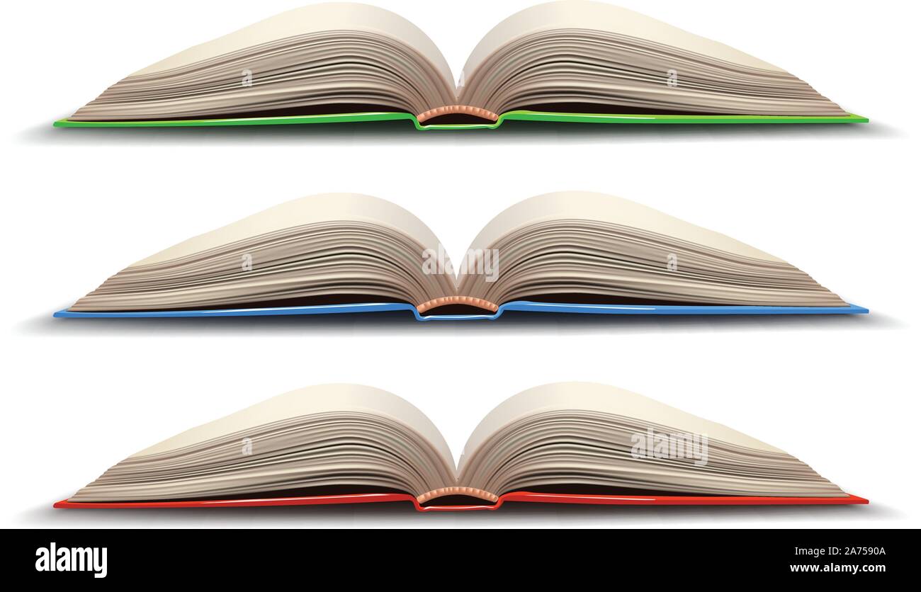 three opened book Stock Vector Image & Art - Alamy