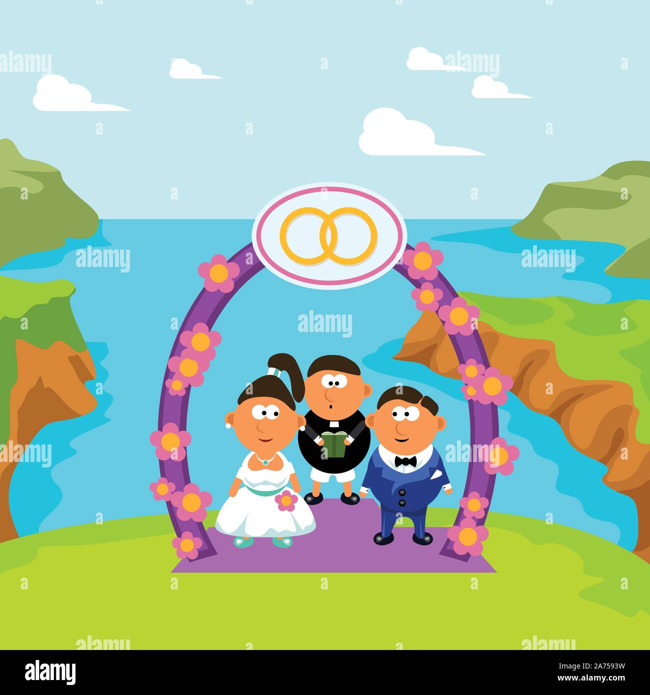 Arrangement wedding marriage ceremony Stock Vector Images - Alamy