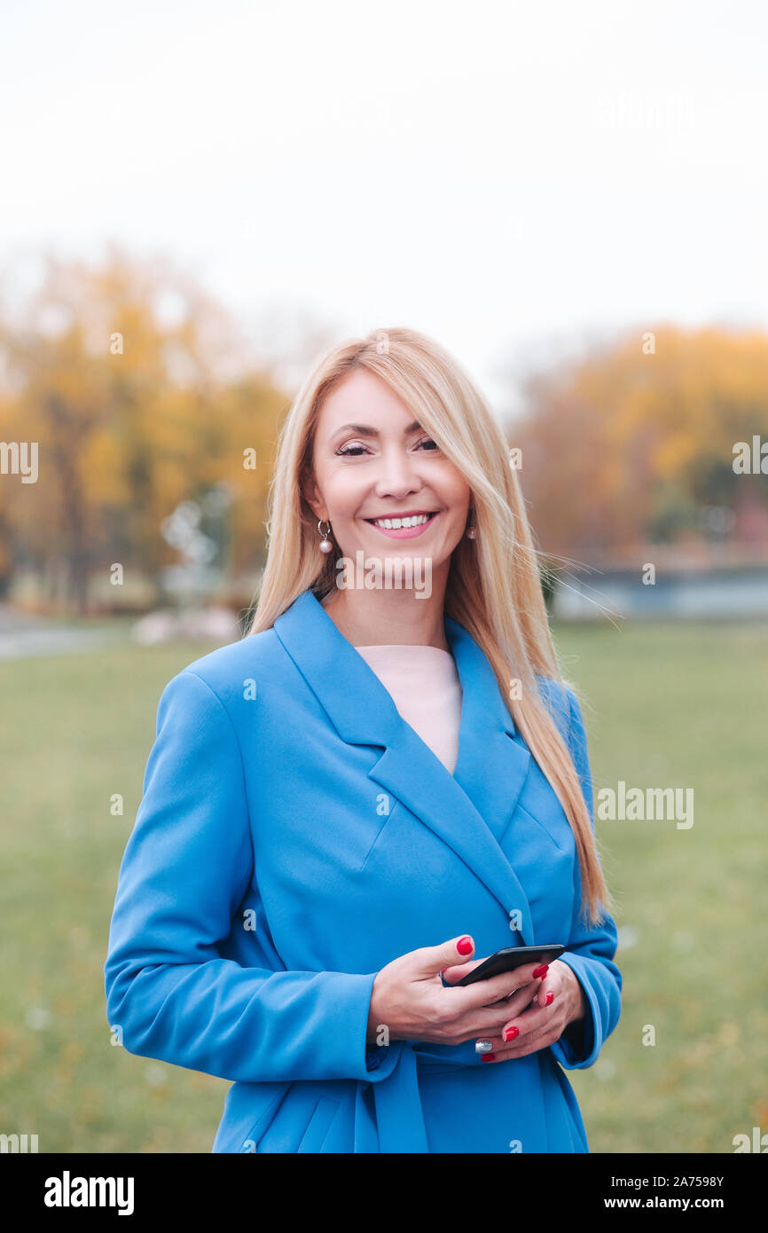 Mature woman outdoor autumn hi-res stock photography and images - Alamy