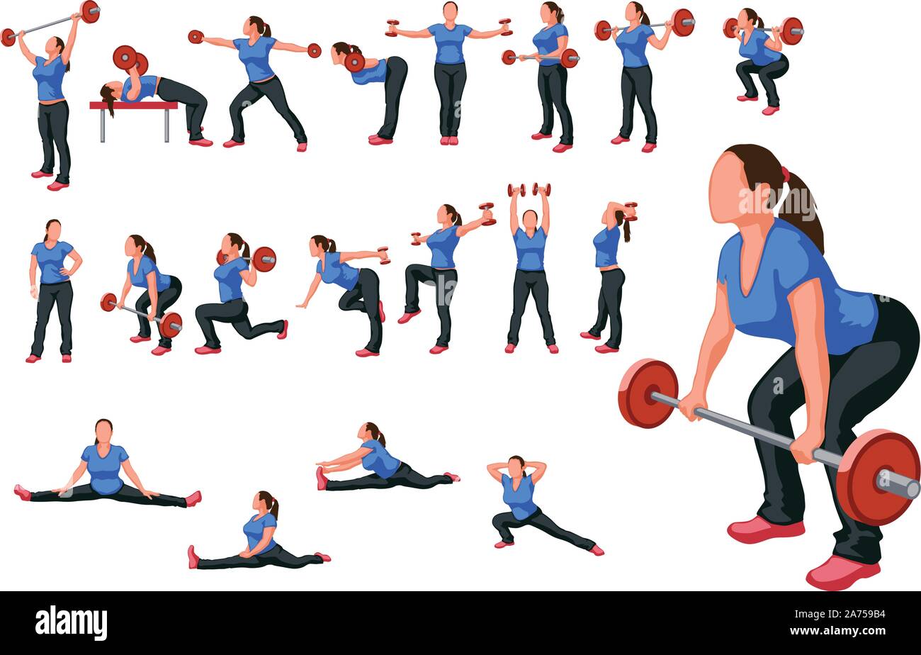 Woman work out gym Stock Vector Images - Alamy