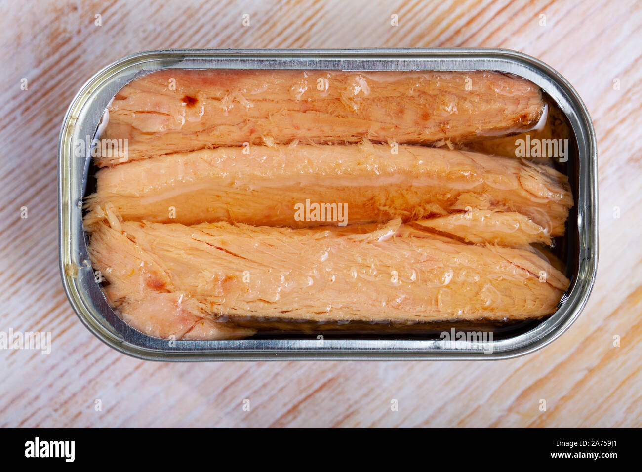 Canned seafood, Andalusian melva fish fillets preserved in oil on ...