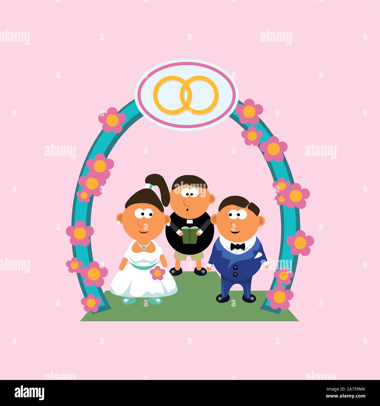 Smiling wedding couple Stock Vector Images - Alamy