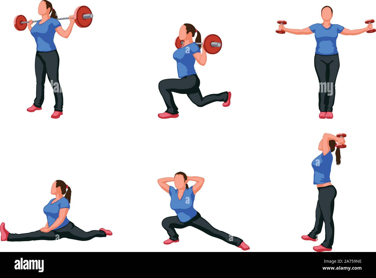 work out set Stock Vector Image & Art - Alamy