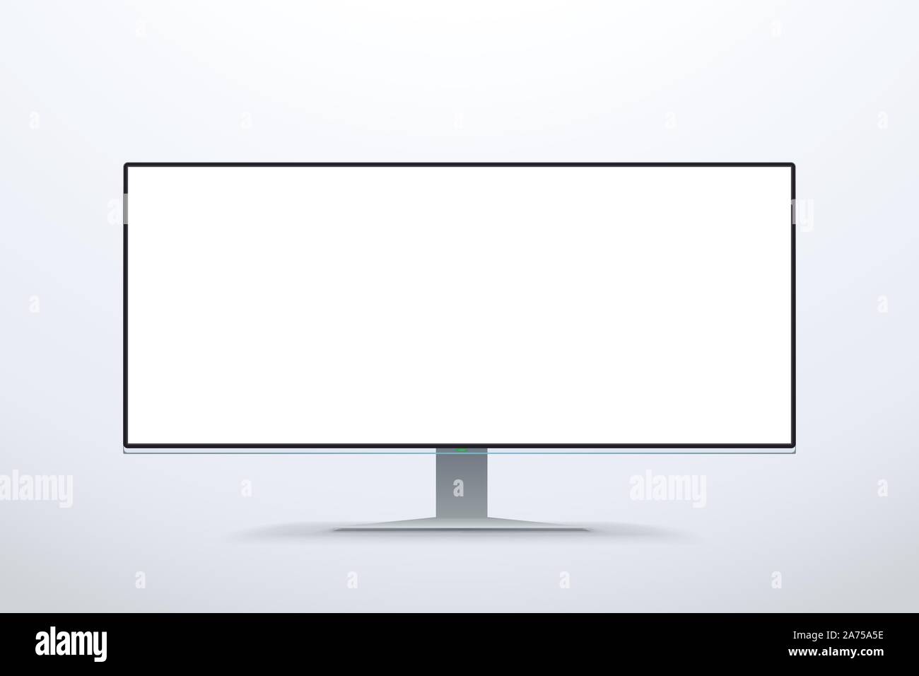 wide screen white color monitor Stock Vector Image & Art - Alamy