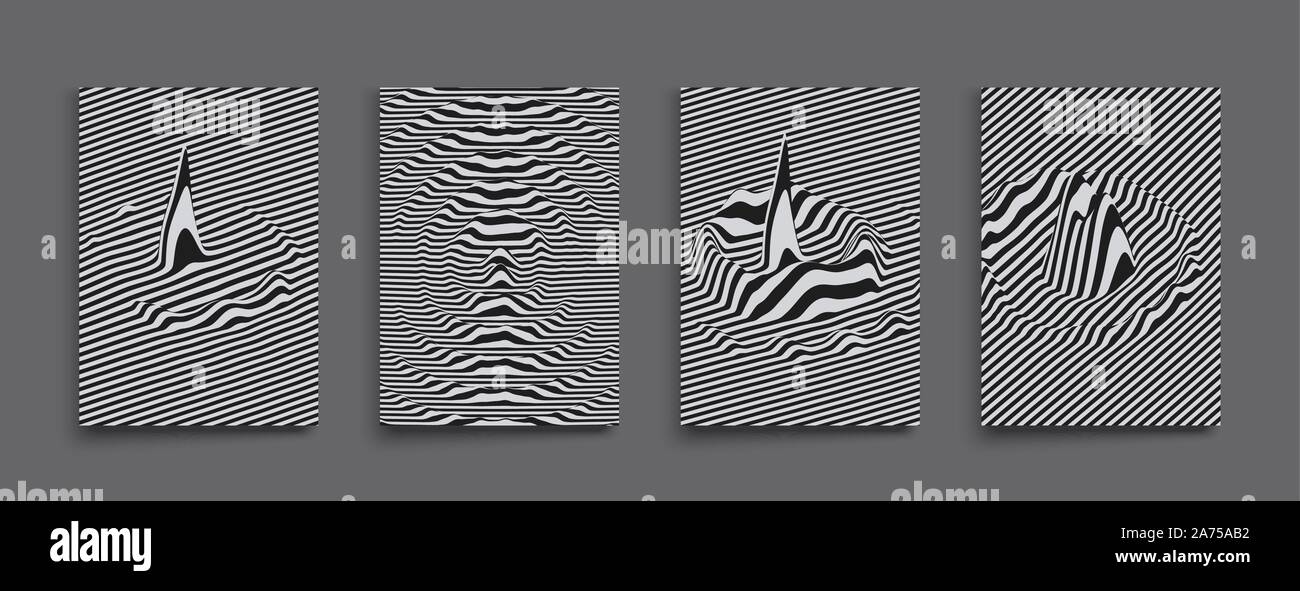 Glitch abstract background. Distortion effect, bug and error. Black and white design. Pattern ...