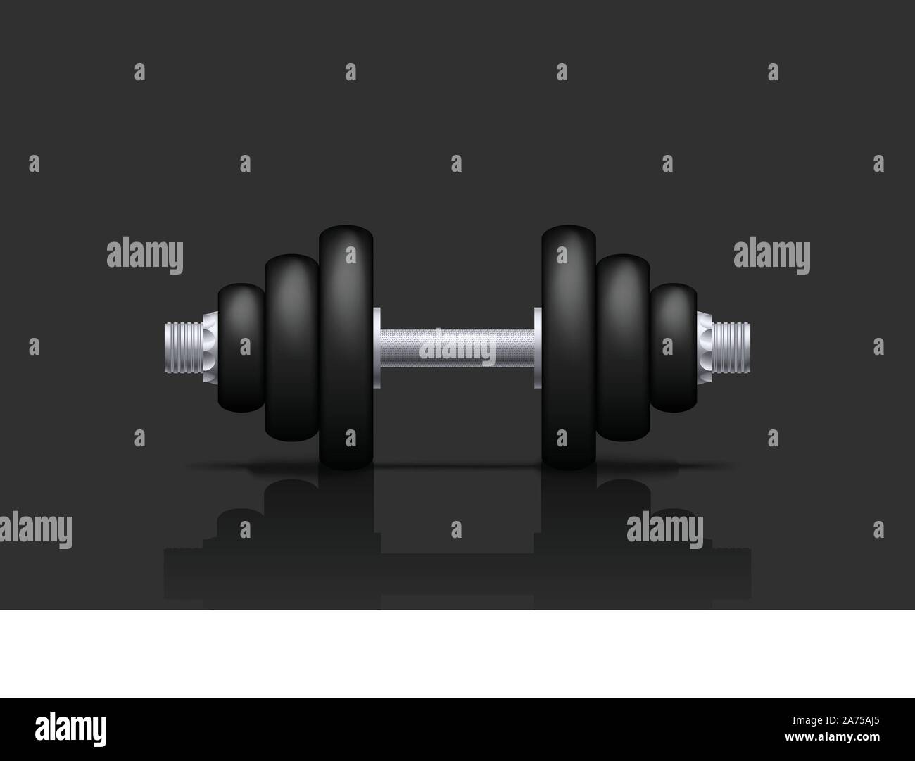 Dumbbell icon on black Stock Vector Images - Alamy