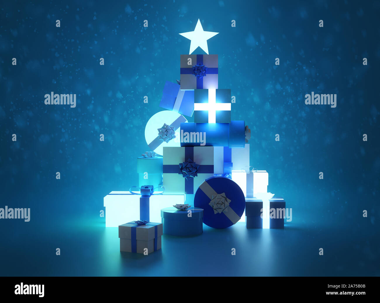 Blue presents stacked hi-res stock photography and images - Alamy