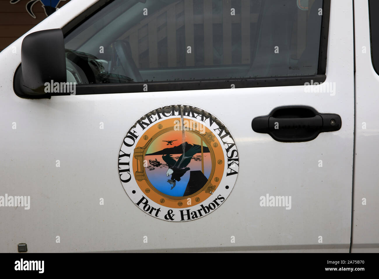 Ketchikan town logo, Ketchikan, Alaska, USA Stock Photo - Alamy