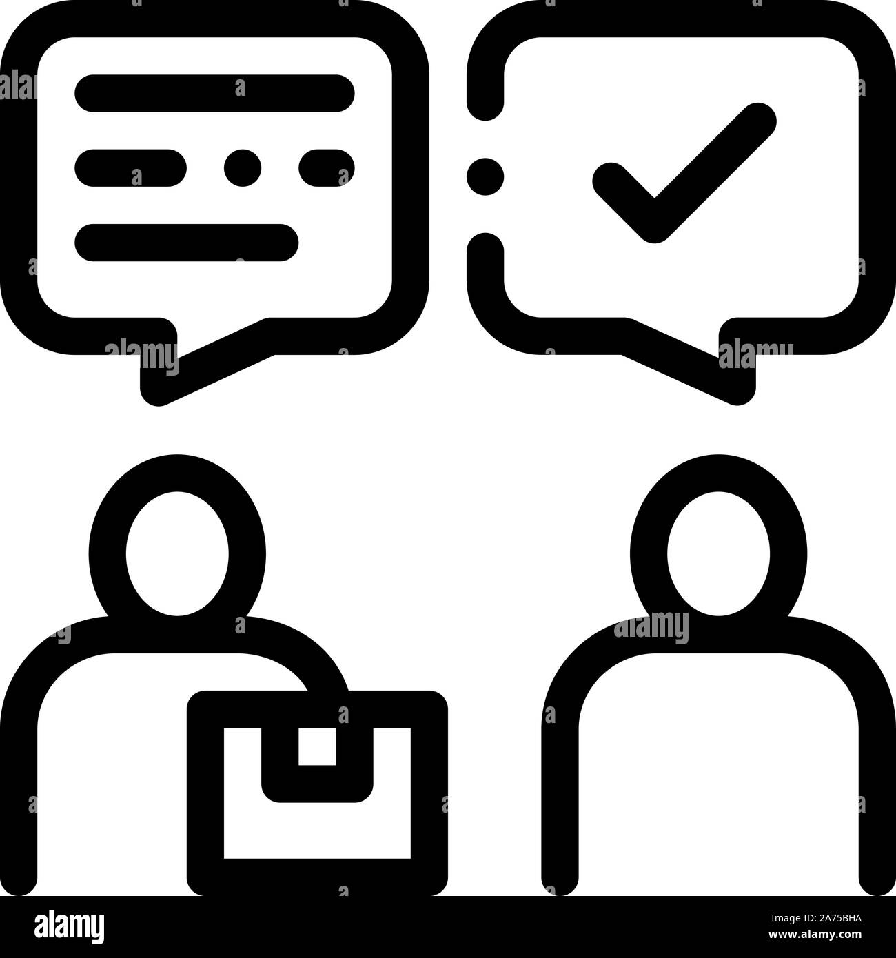 Conversation of Sender and Postman Postal Transportation Company Icon ...