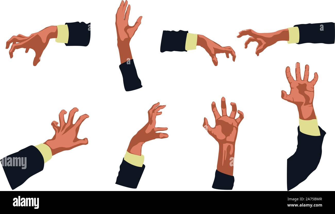 Illustration undead zombie hand arm Cut Out Stock Images & Pictures - Alamy