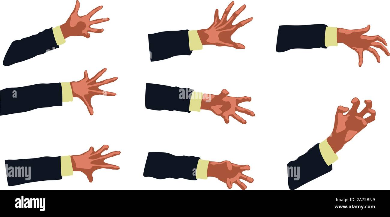 Zombie hand icon set Stock Vector Images - Alamy