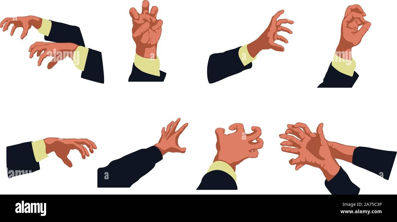 Zombie hand icon set Cut Out Stock Images & Pictures - Alamy