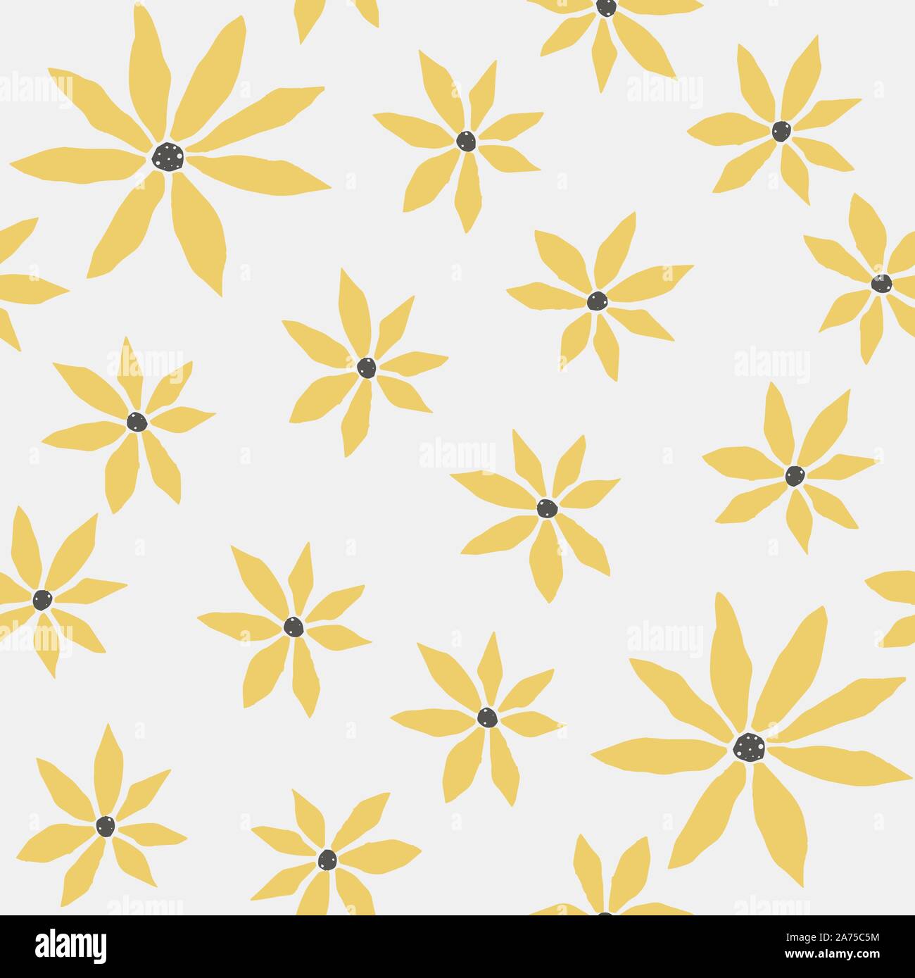 Seamless floral Pattern with yellow flowers on subtle background ...