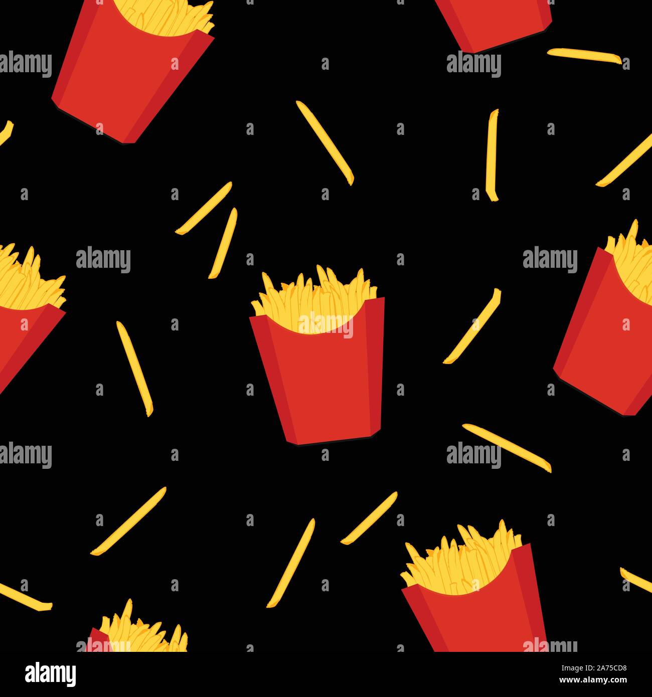 French fries fast food seamless pattern, background Stock Vector Image ...