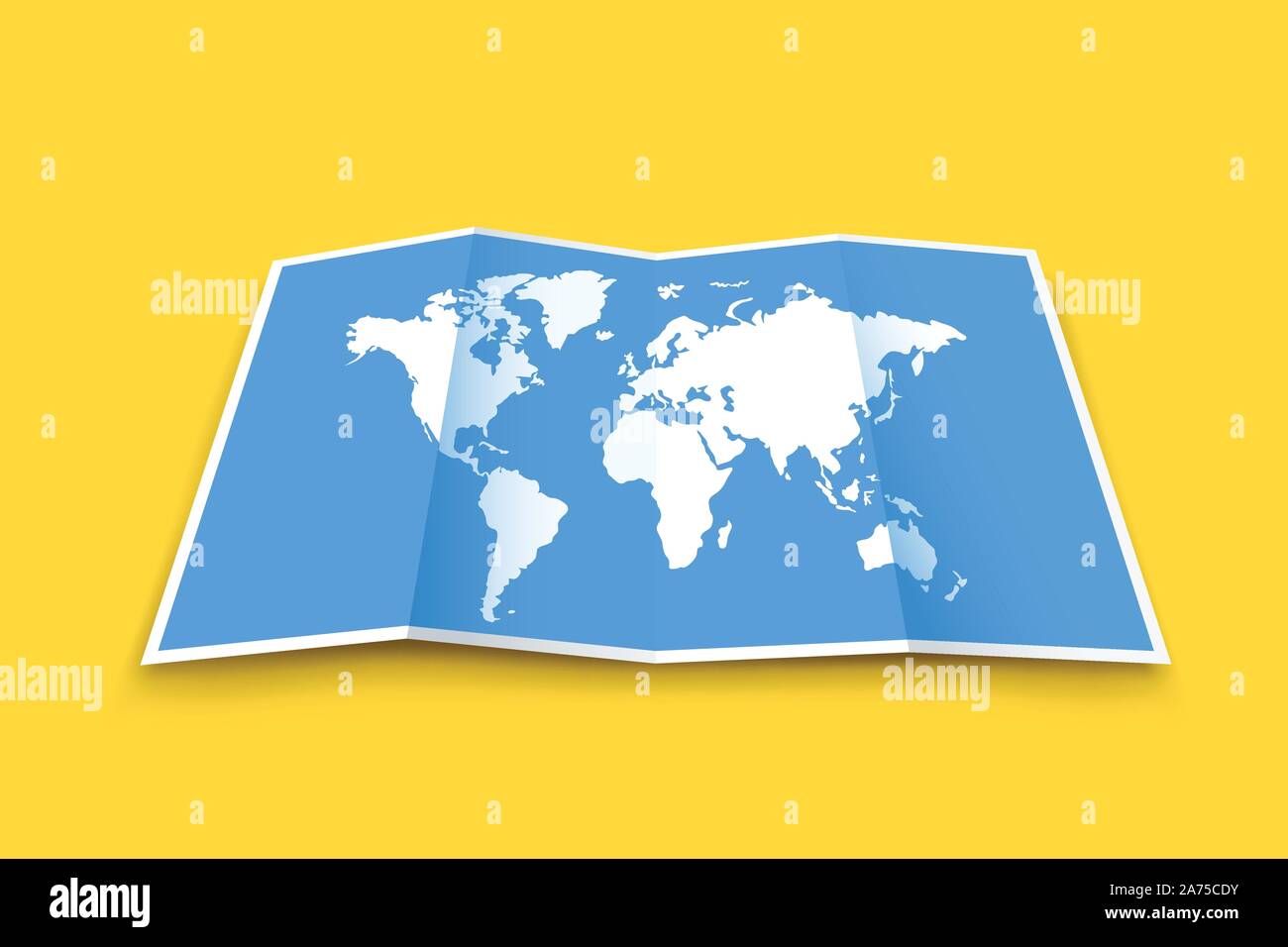Modern world map paper Stock Vector Images - Alamy