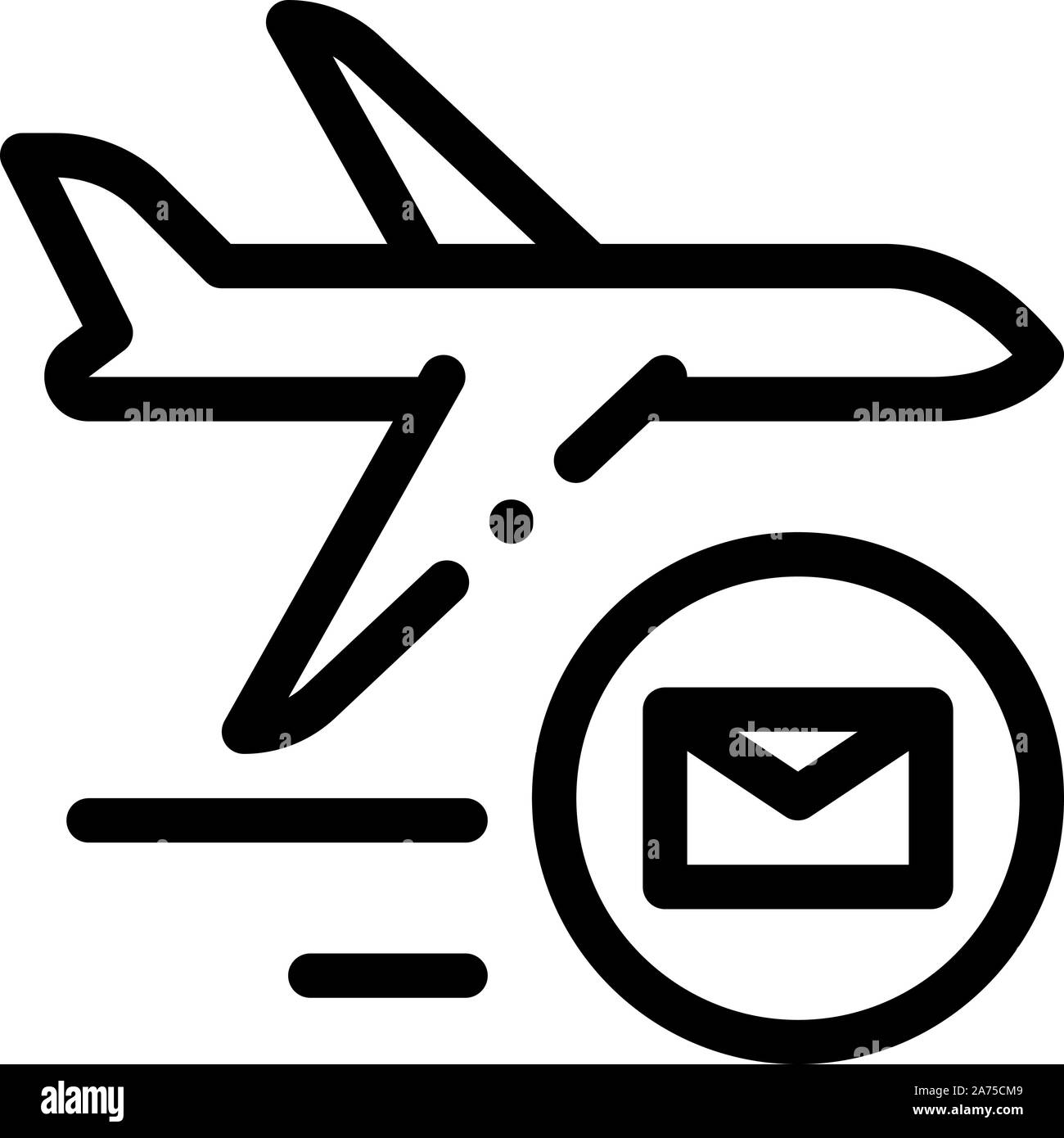 Airplane Delivery Postal Transportation Company Icon Vector ...