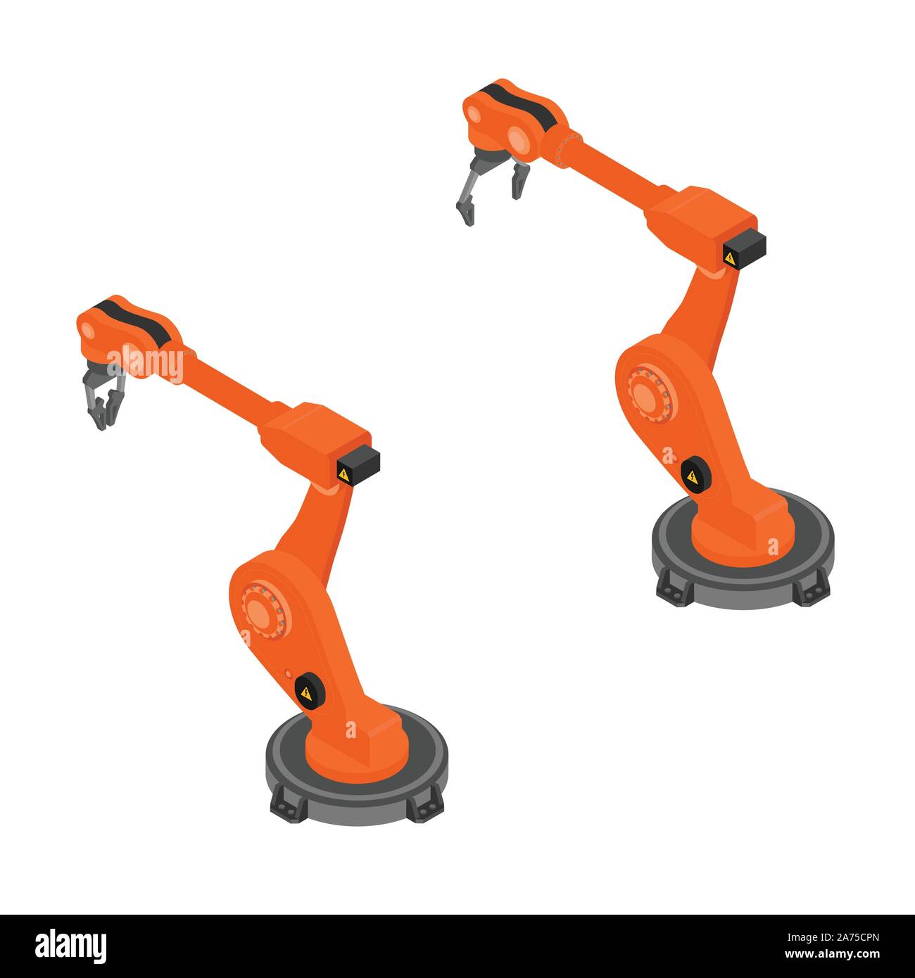 Robotic arm isolated on white background isometric view Stock Vector ...