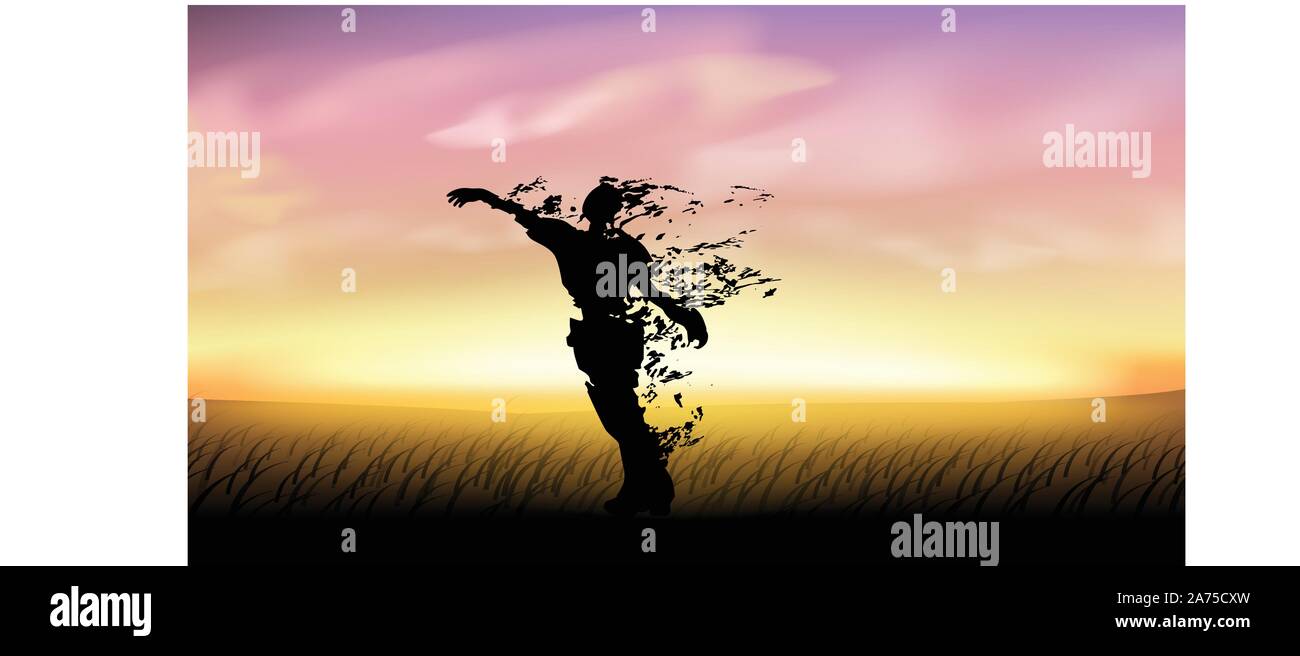 zombie silhouette at sunset Stock Vector Image & Art - Alamy
