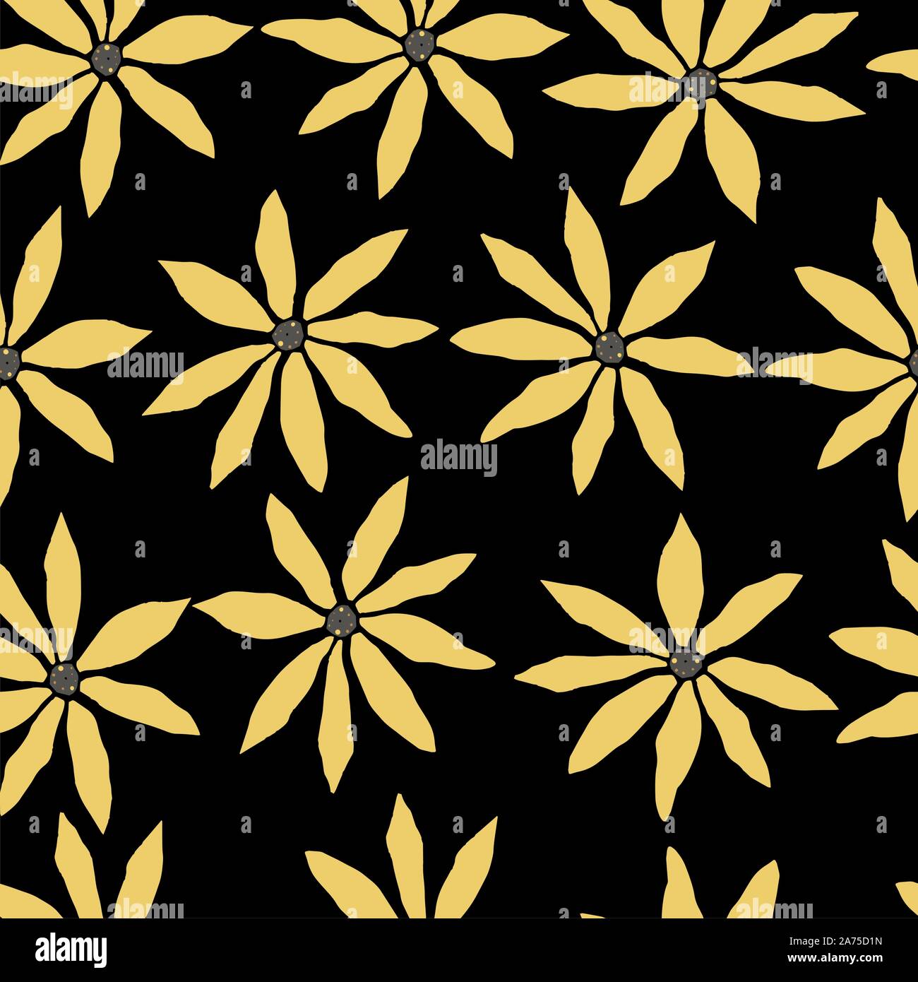 Seamless floral Pattern with yellow flowers on subtle background ...