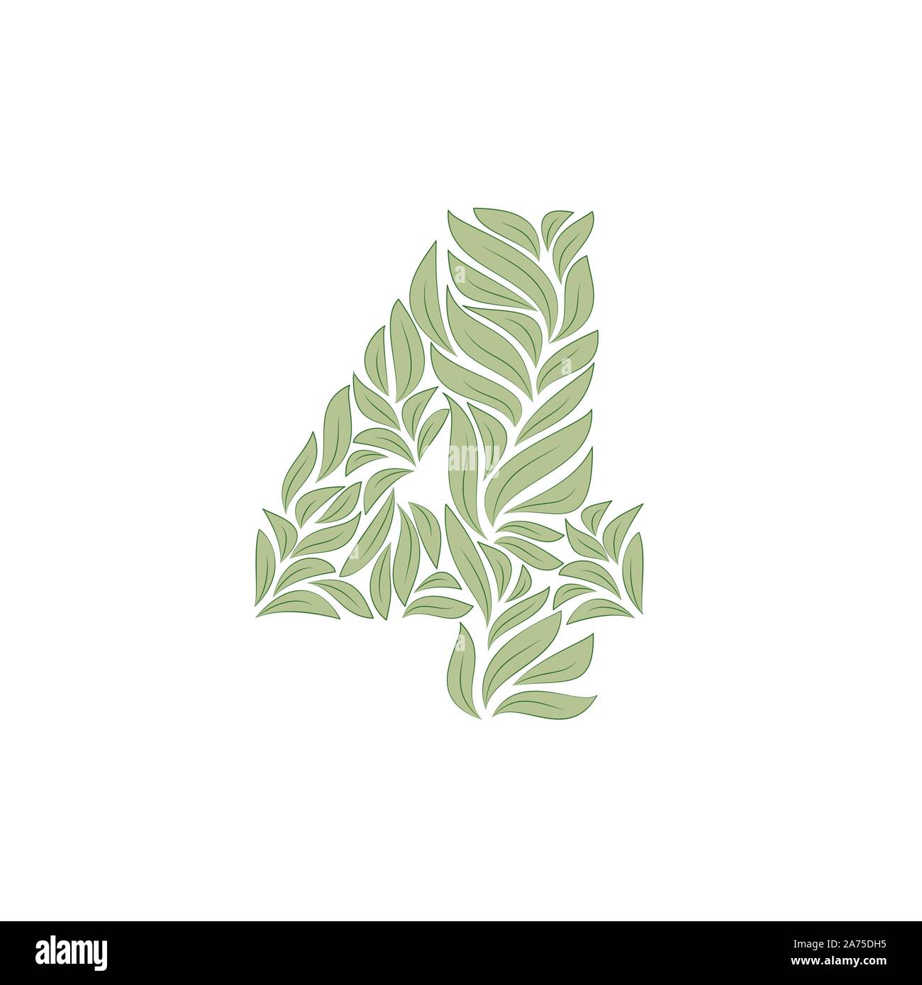 Number 4 leaves Stock Vector Images - Alamy