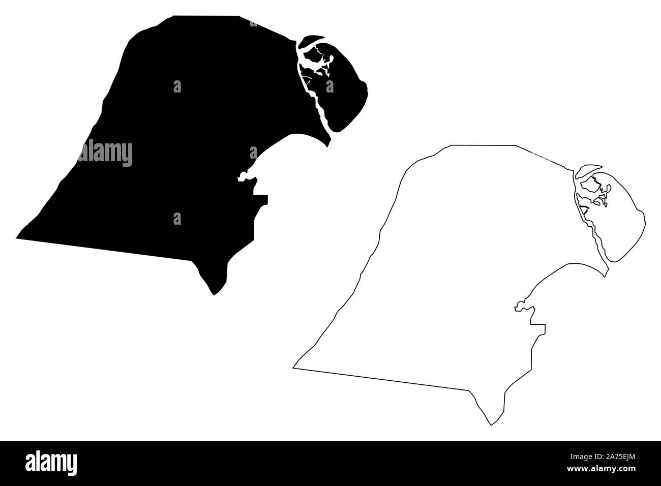 Jahra Governorate (State of Kuwait, Governorates of Kuwait) map vector ...