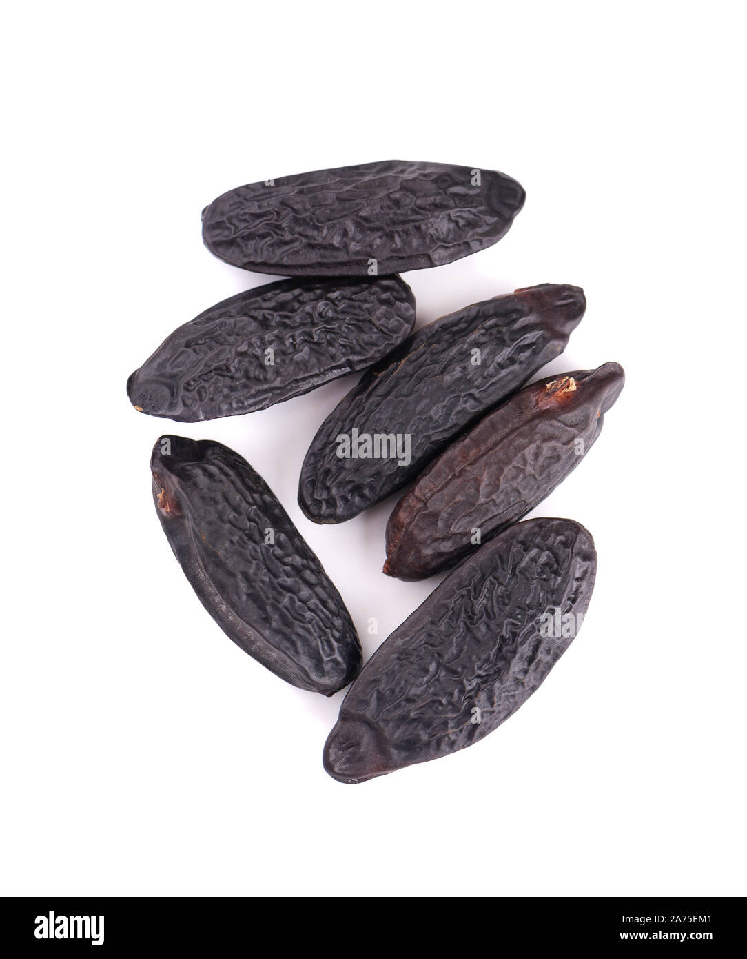 Tonka beans isolated on white background. Bean of Dipteryx odorata ...