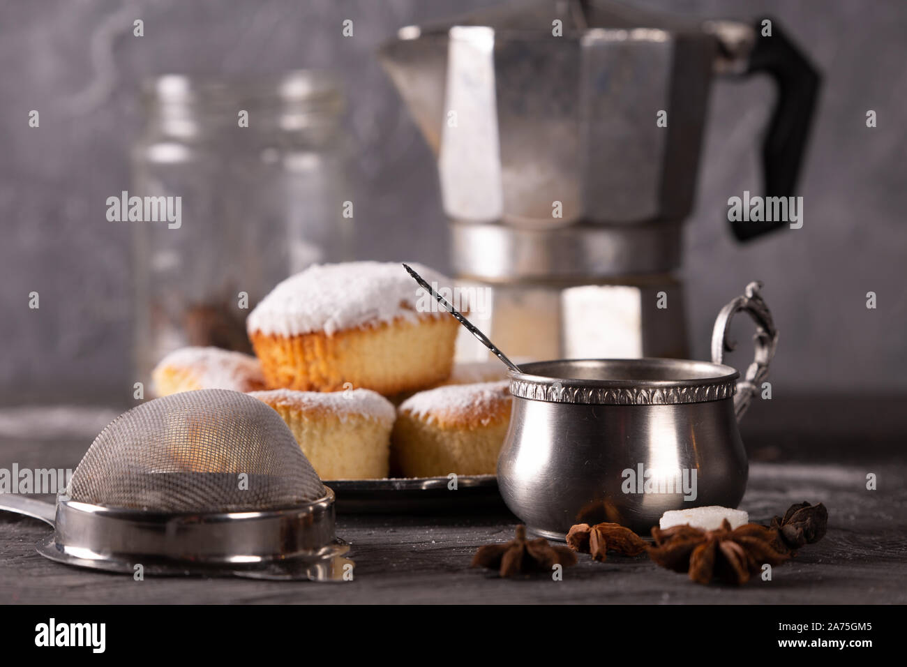 sweets and accessories on the table Stock Photo - Alamy