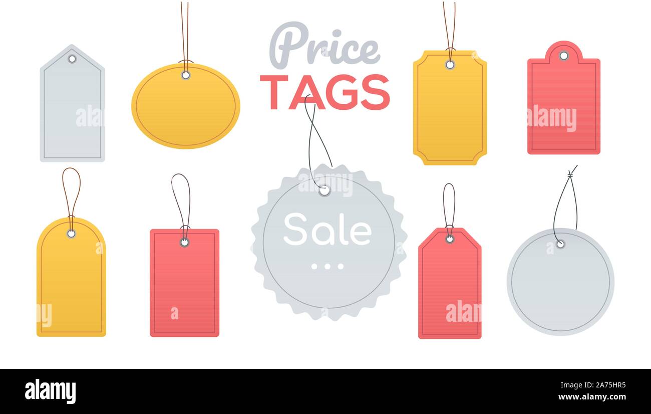 Price tags collection - flat design style clip art Stock Vector Image ...