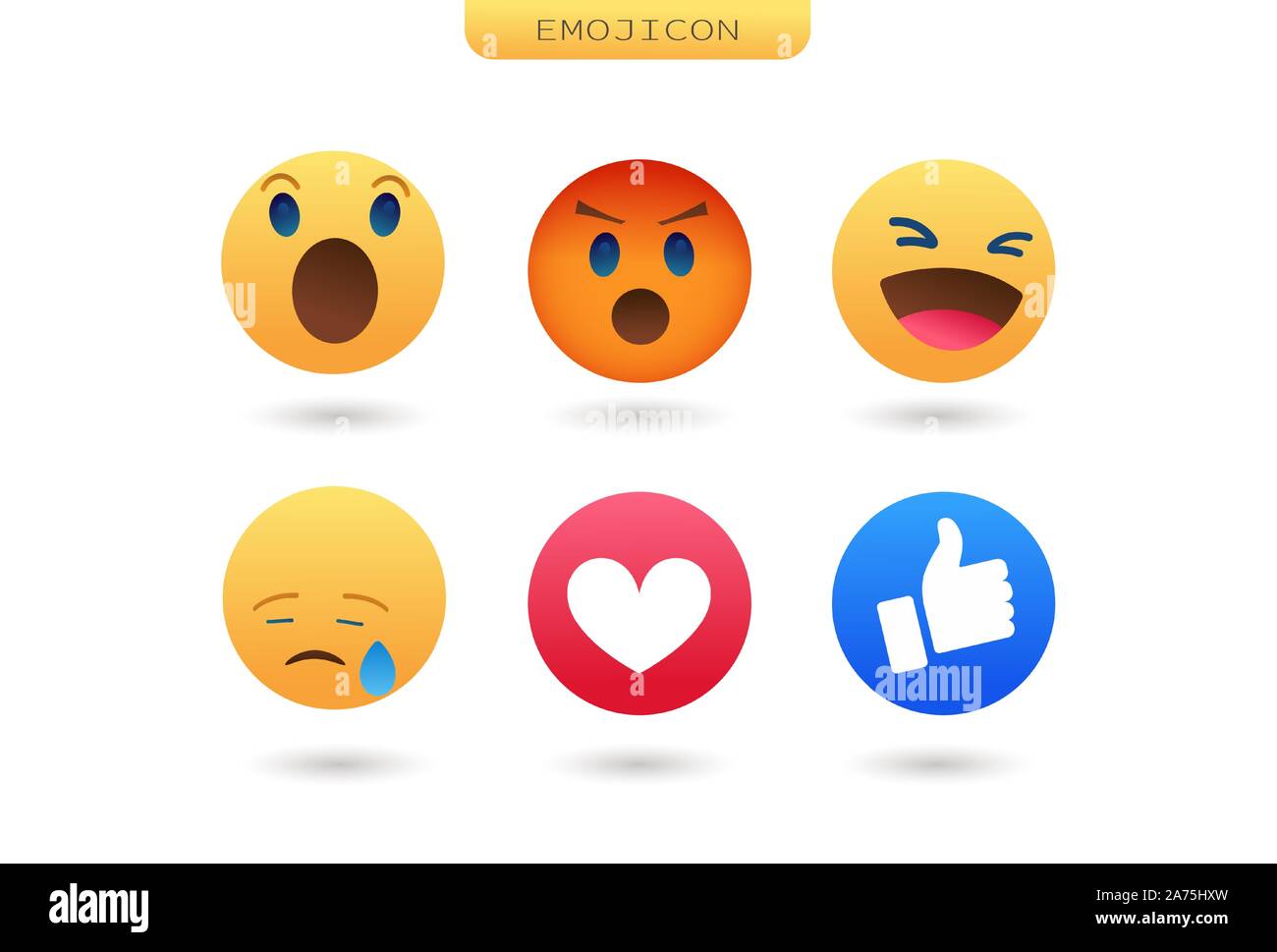 Cartoon illustration emoticon emotions like hi-res stock photography ...