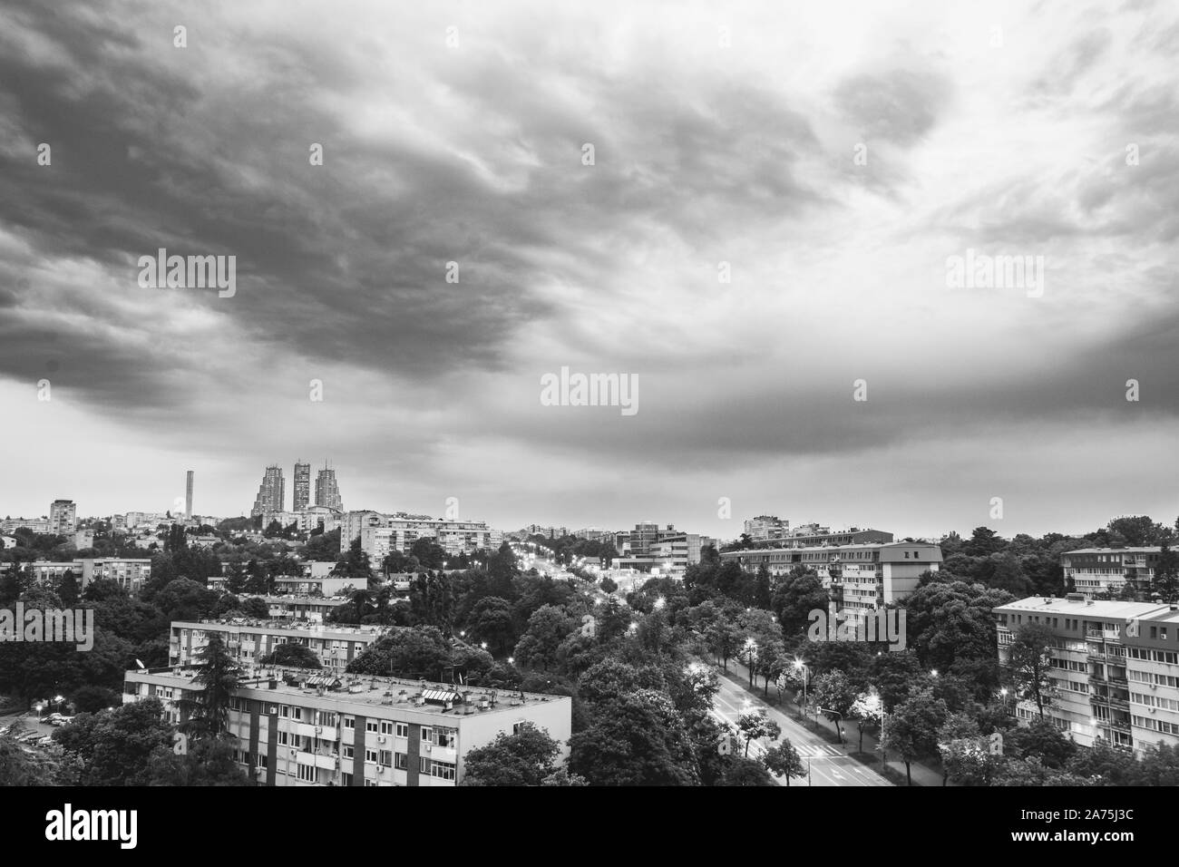 Belgrade, Serbia - June 26, 2019: View from hotel Srbija on ustanicka ...