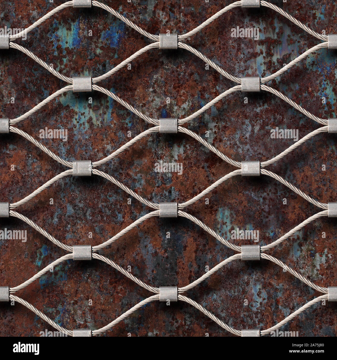 Seamless texture of hand woven mesh fence made of stainless wire and ...