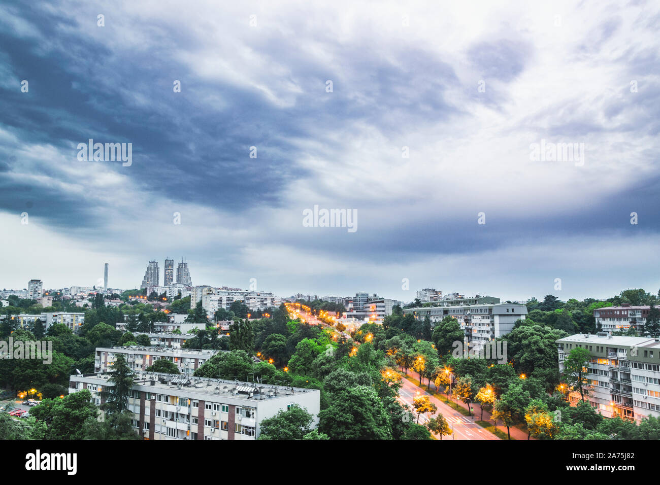 Belgrade, Serbia - June 26, 2019: View from hotel Srbija on ustanicka ...