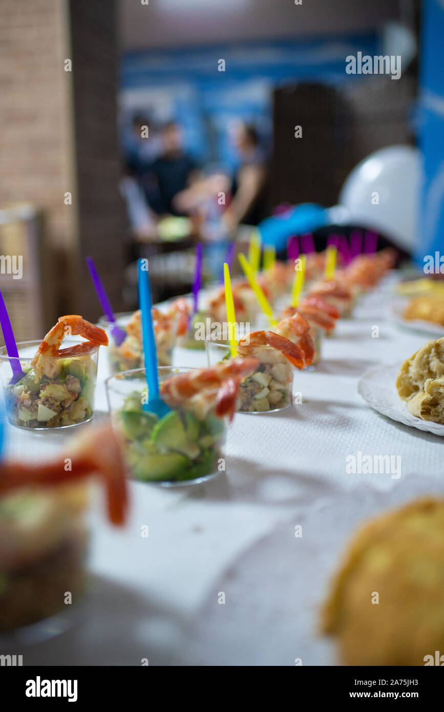 Table full of food at a party Stock Photo - Alamy