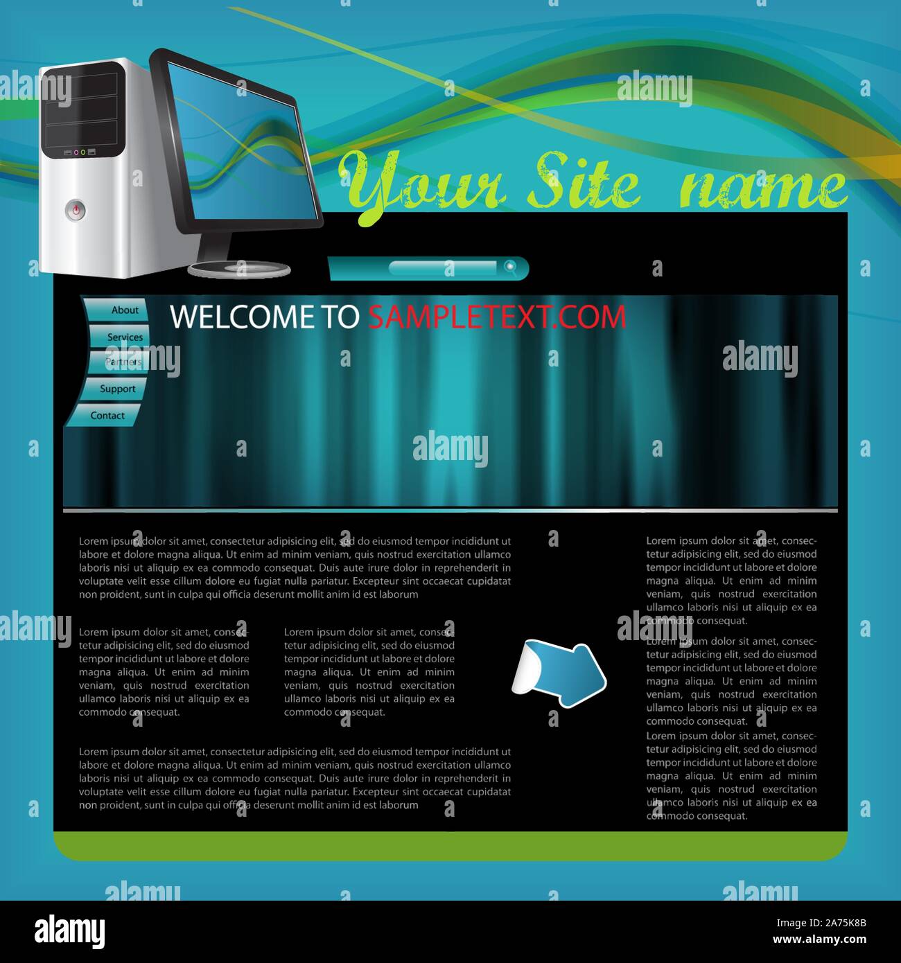 Modern Colorful Abstract One Page Web Site Creative Design Concept ...