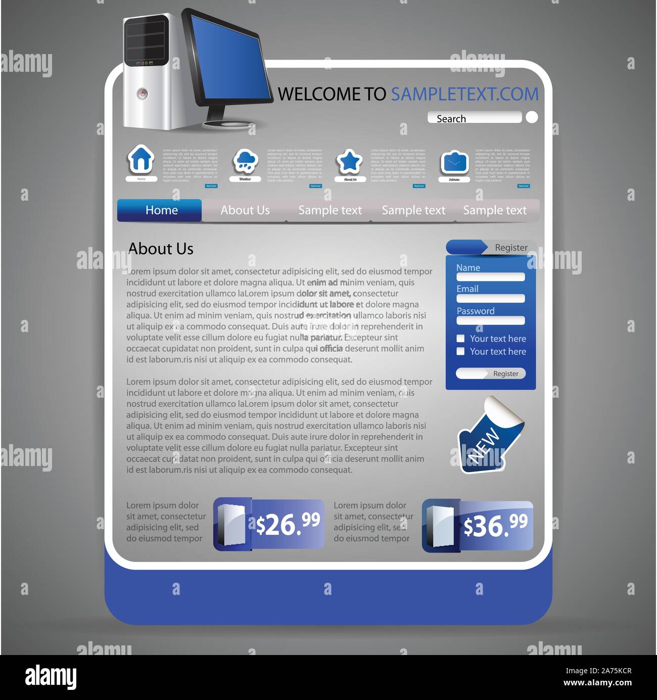 Modern Colorful Abstract One Page Web Site Creative Design Concept ...