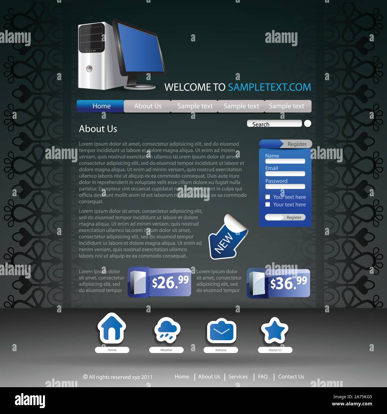 Modern Colorful Abstract One Page Web Site Creative Design Concept ...