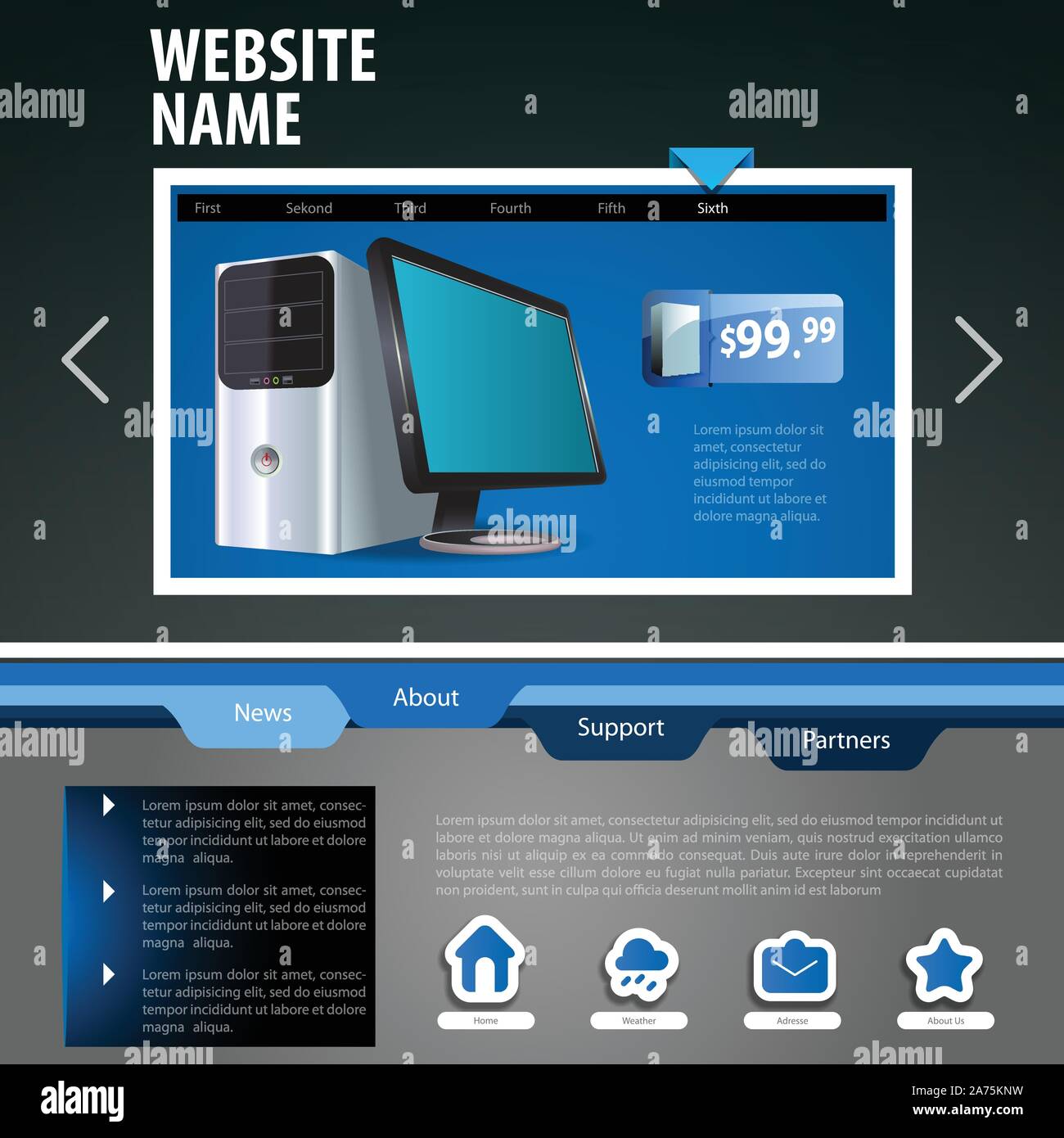 Modern Colorful Abstract One Page Web Site Creative Design Concept ...