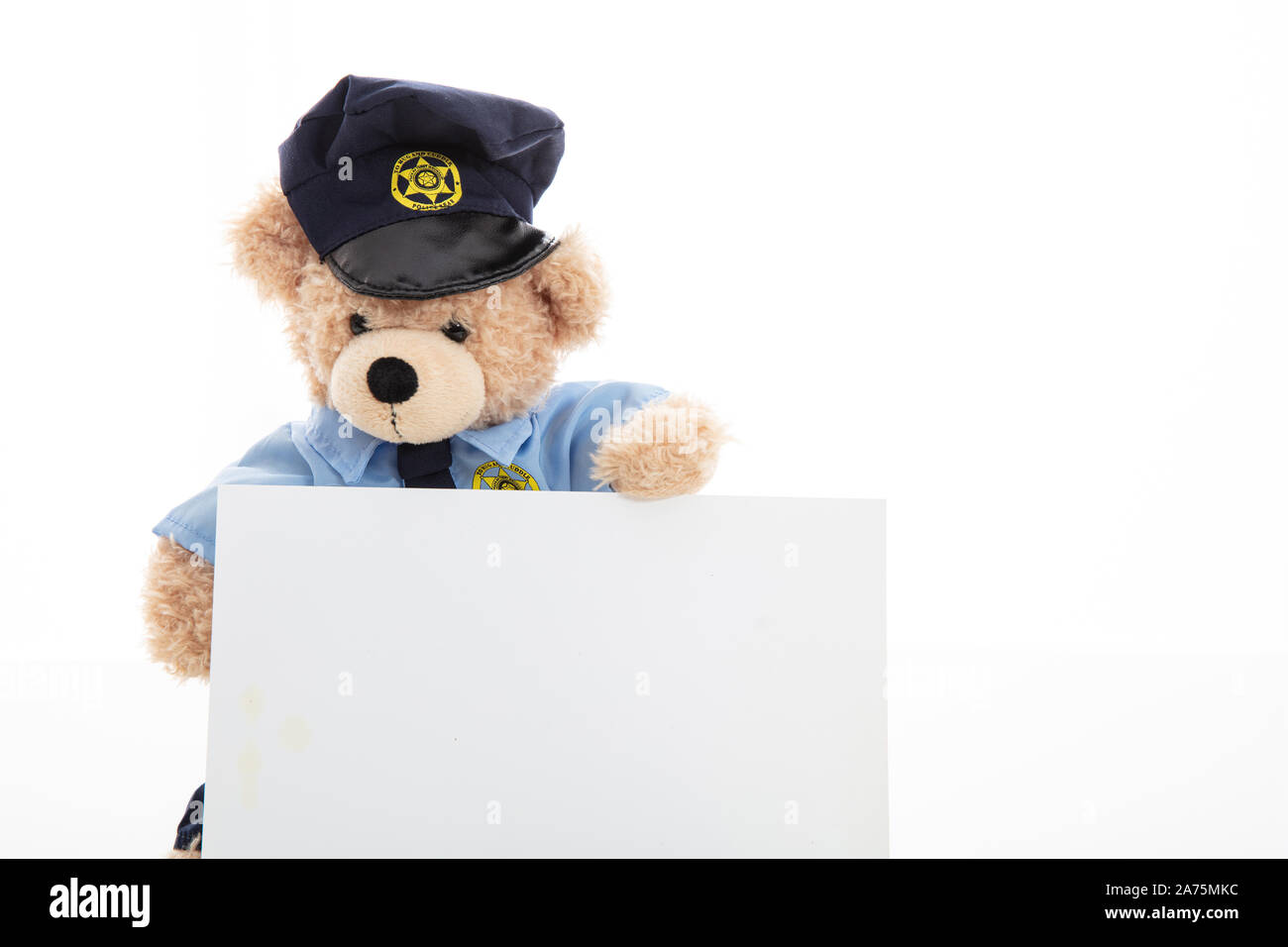 Police and security concept. Cute teddy bear in police officer uniform ...