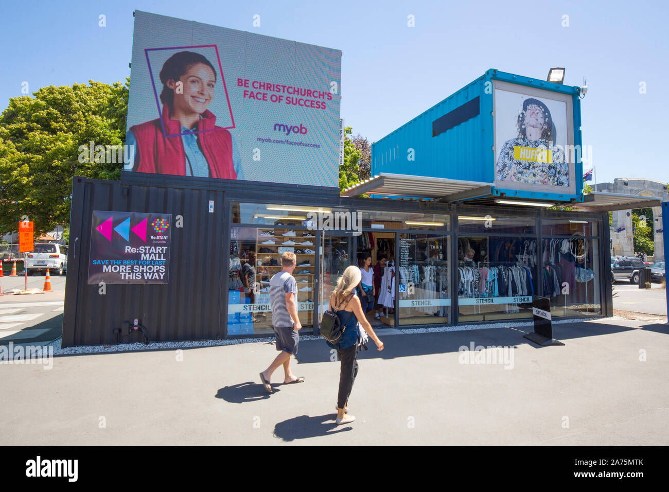 Start container city cashel mall christchurch hi-res stock photography ...